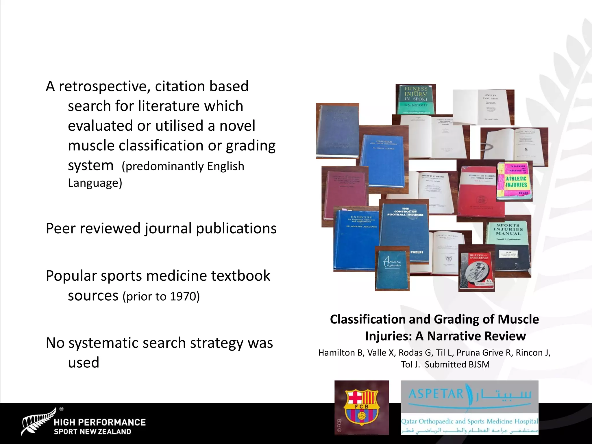 Bruce Hamilton - Classification and Grading of Muscle Injuries | PPT