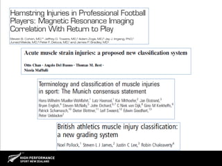 Bruce Hamilton - Classification and Grading of Muscle Injuries | PDF