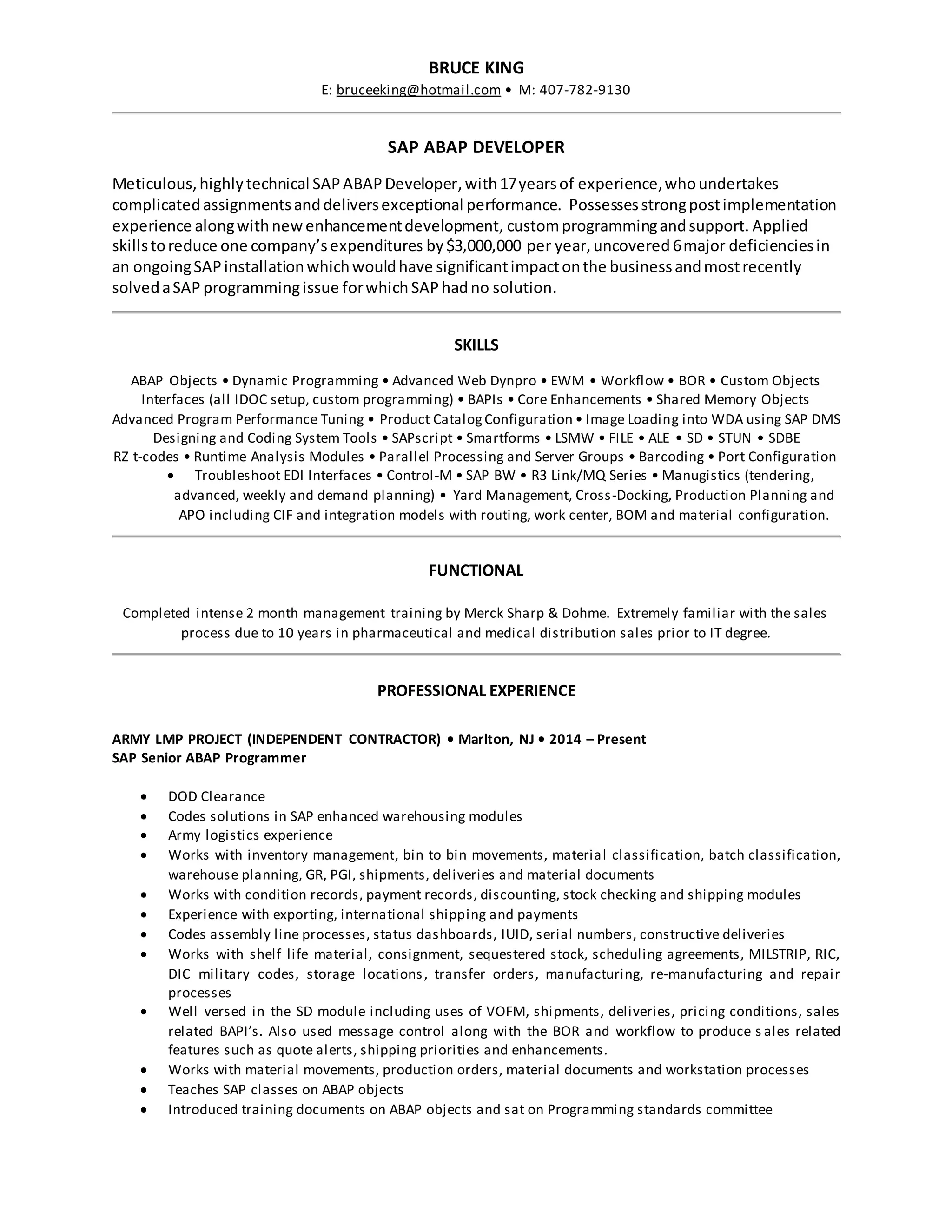 Bruce king resume july 2016 | PDF