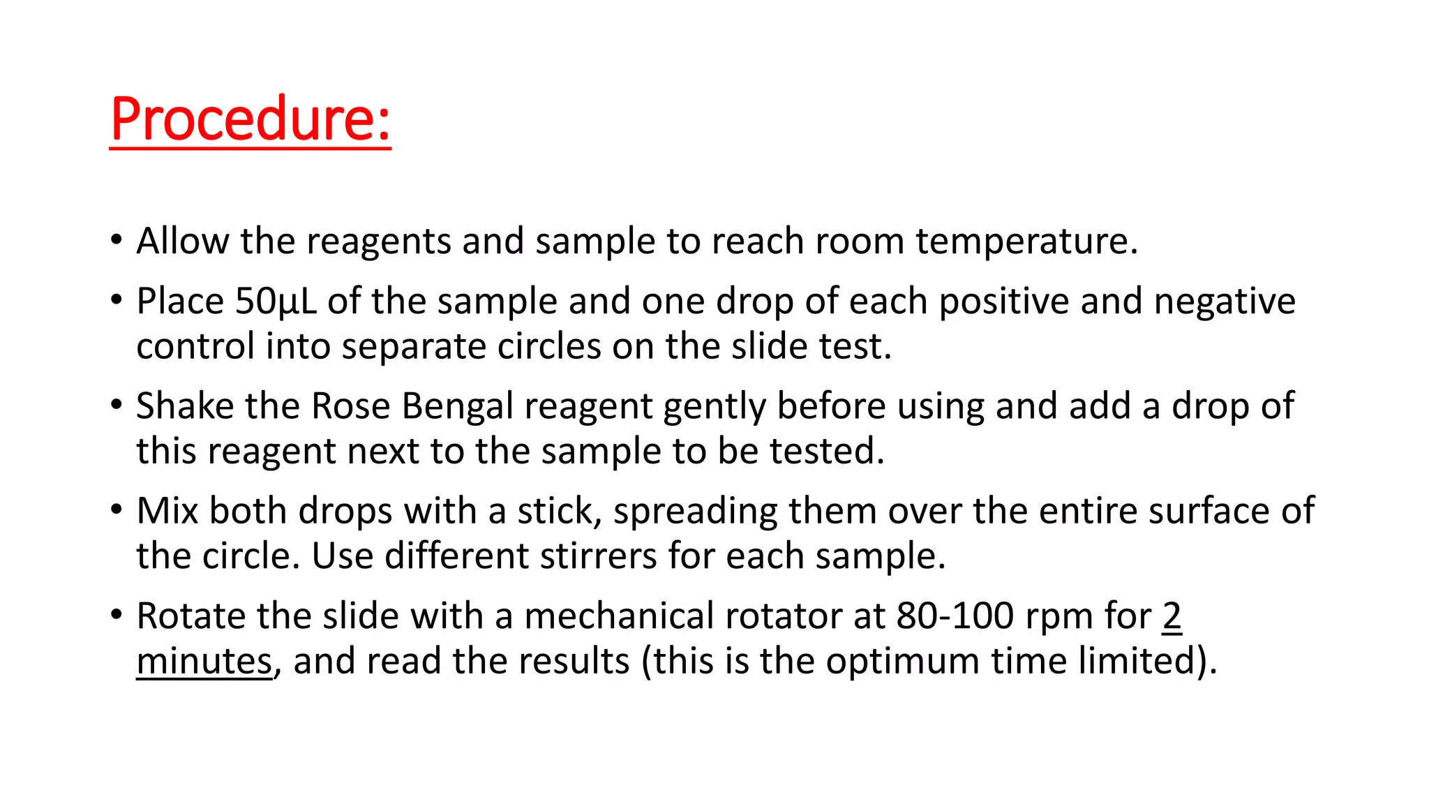 Brucella test (rose bengal test) | PPTX