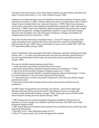 Brucellosis adalah penyakit reproduksi menular ruminansia yang disebabkan oleh kuman brucella sp ...