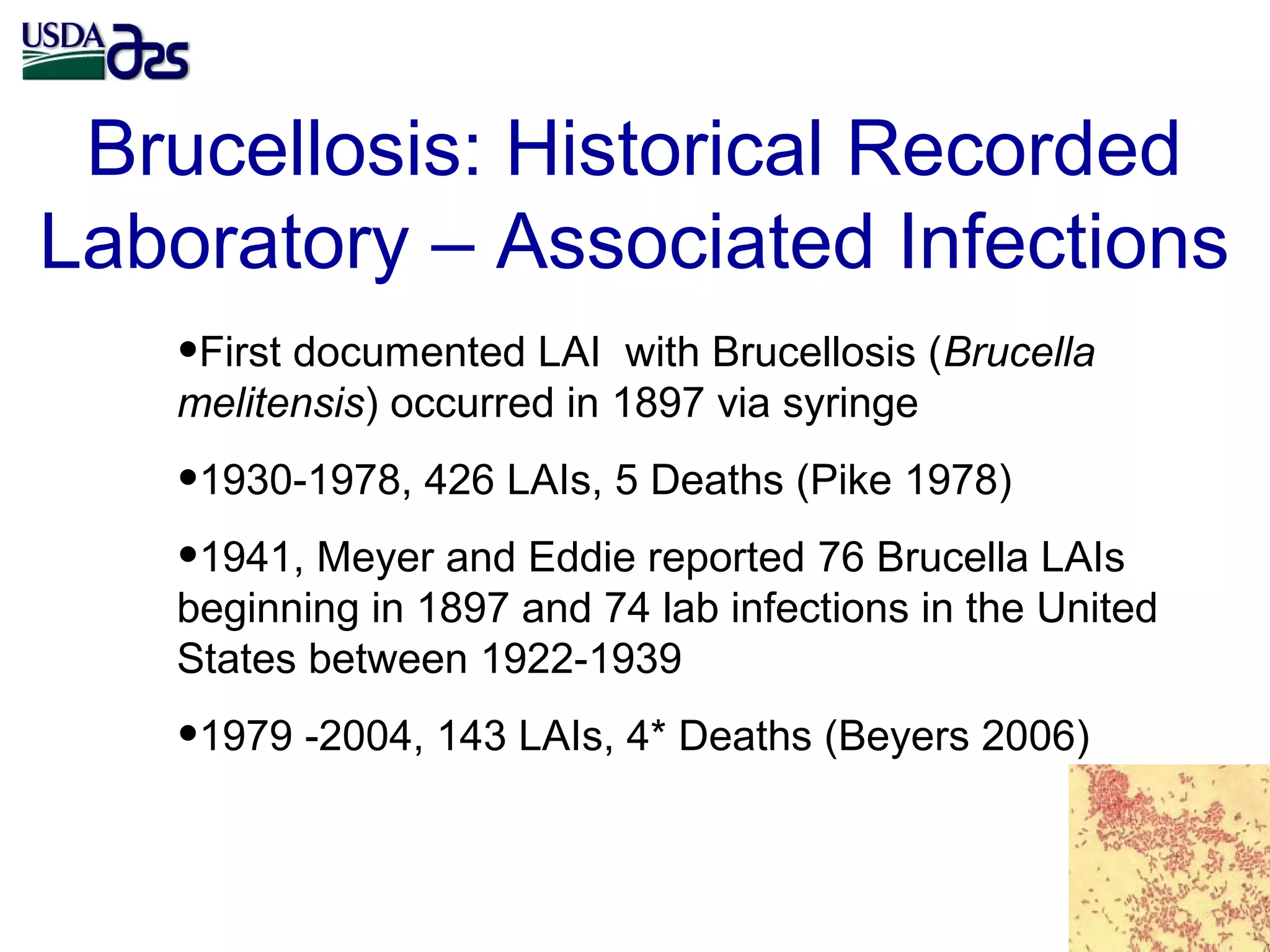Laboratory biosafety and biosecurity issues related to Brucella research and diagnostics | PPT