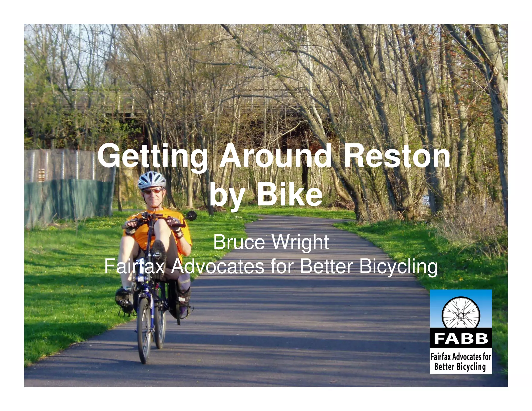 Fairfax Advocates for Better Bicycling - Reston for a Lifetime | PDF