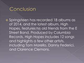 Bruce Springsteen and High Hopes | PPTX