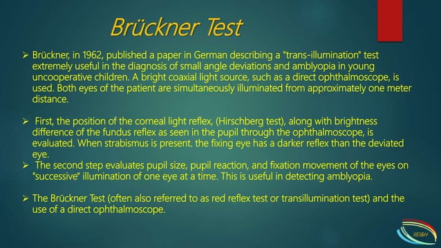 Bruckner test | PPTX | Eye and Vision Conditions | Diseases and Conditions