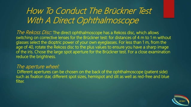 Bruckner test | PPTX | Eye and Vision Conditions | Diseases and Conditions