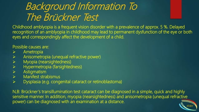 Bruckner test | PPTX | Eye and Vision Conditions | Diseases and Conditions