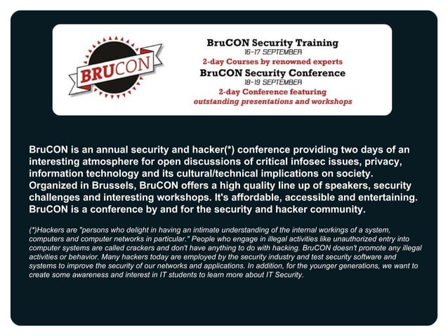 Brucon presentation | PPT