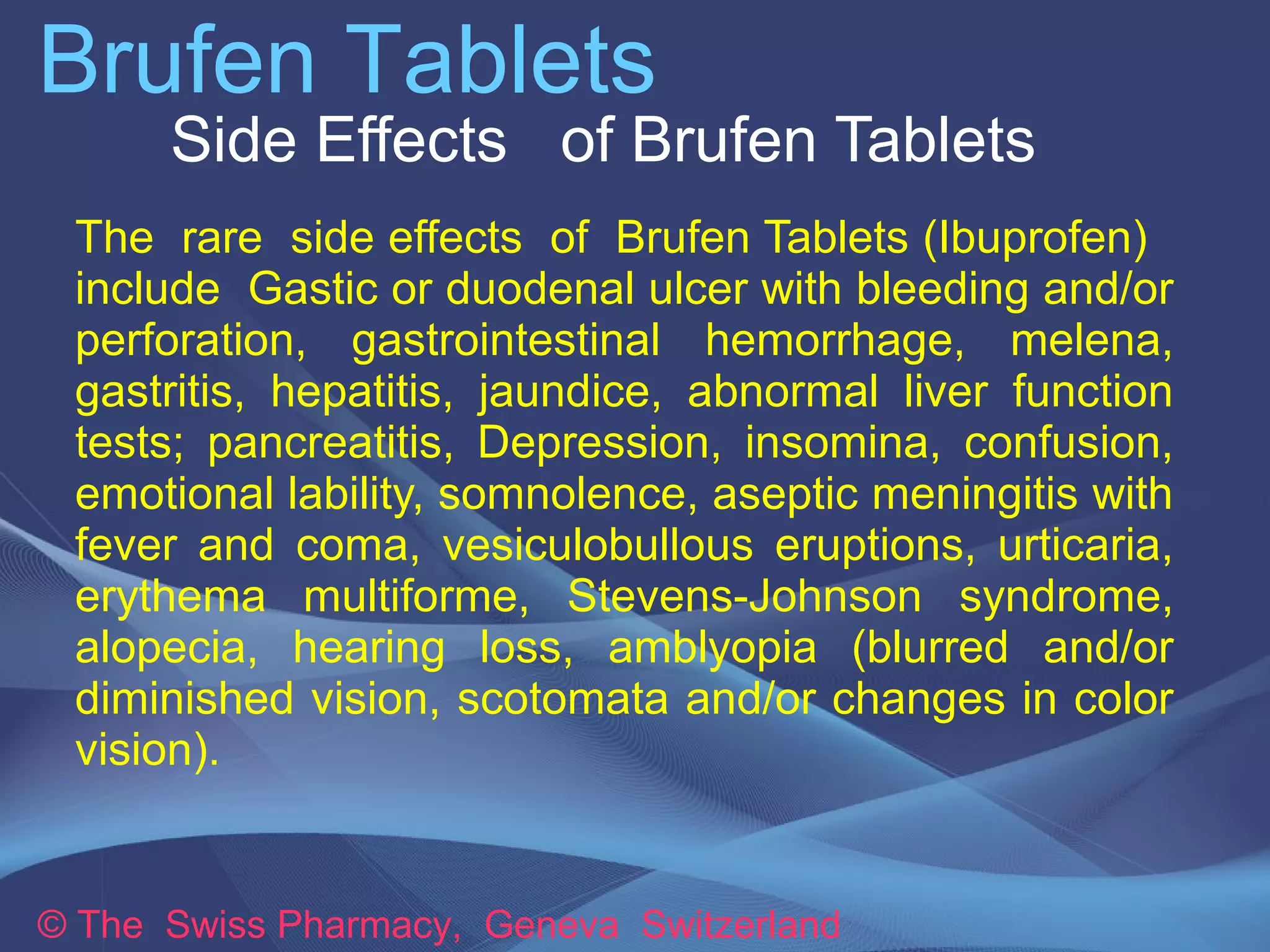 Brufen Tablets for Treatment of Arthritis, Dysmenorrhoea, and Pyrexia | ODP