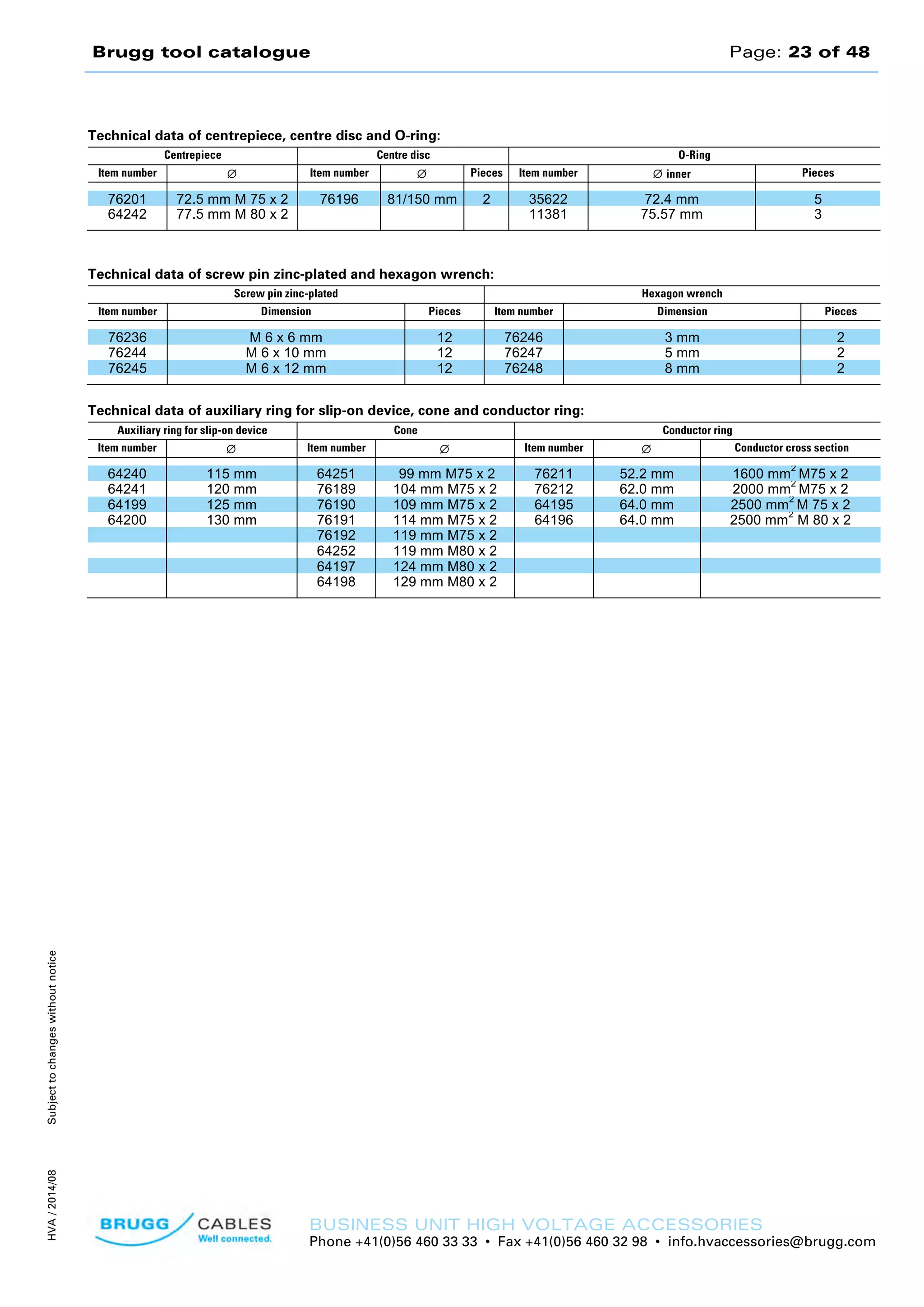 Brugg Cable Tools - High Voltage Cable Jointing Tools | PDF