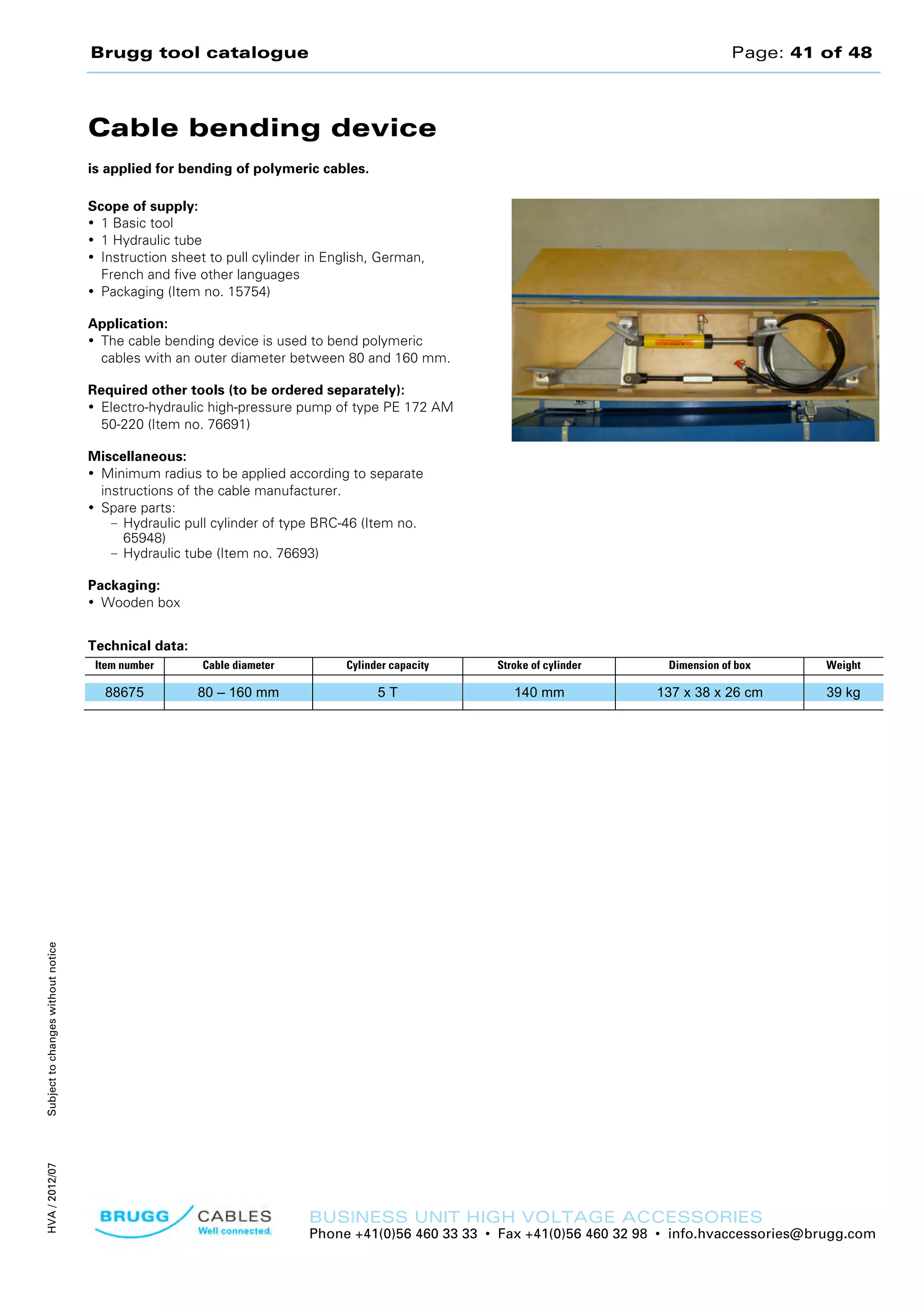 Brugg Cable Tools - High Voltage Cable Jointing Tools | PDF