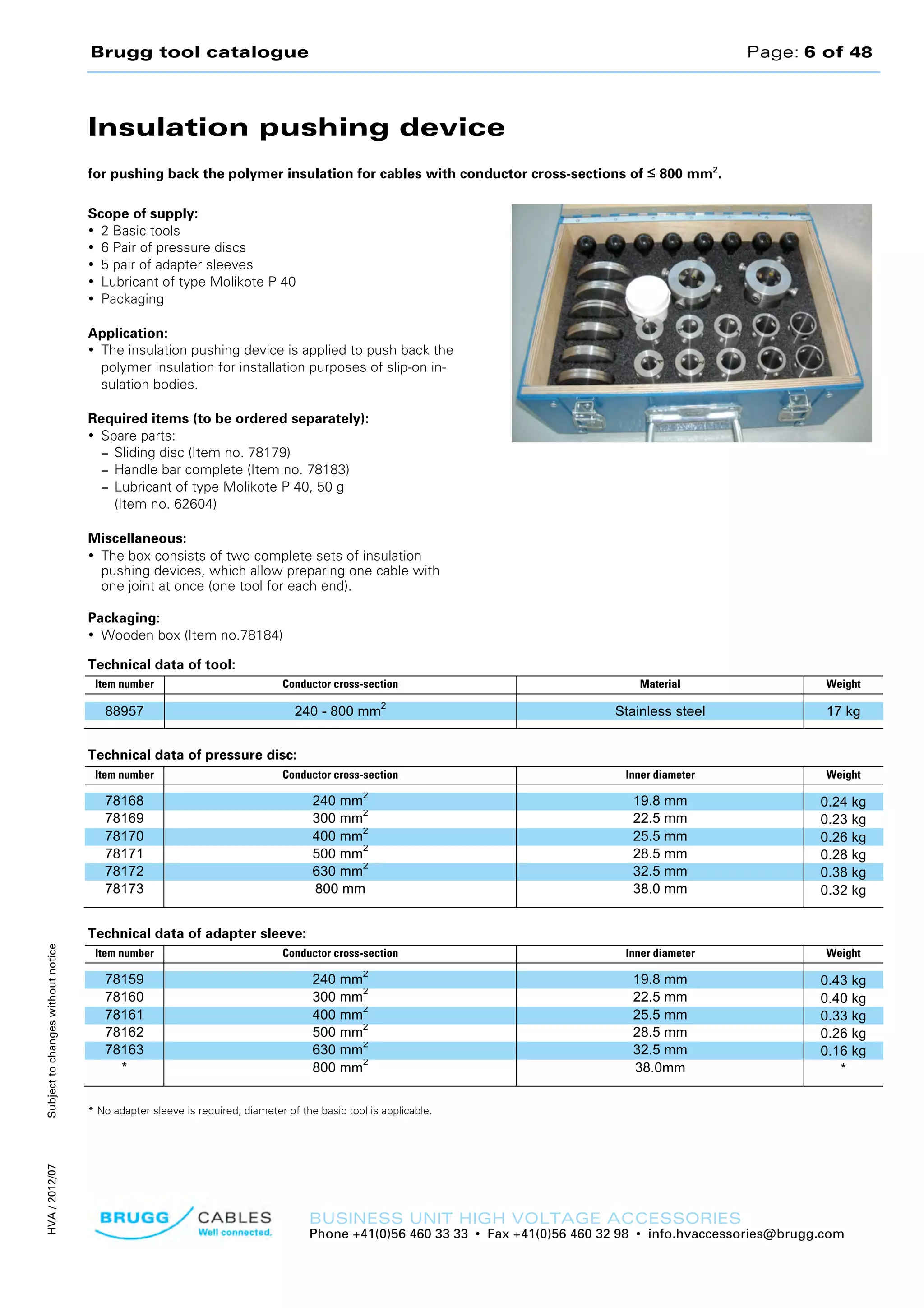 Brugg Cable Tools - High Voltage Cable Jointing Tools | PDF