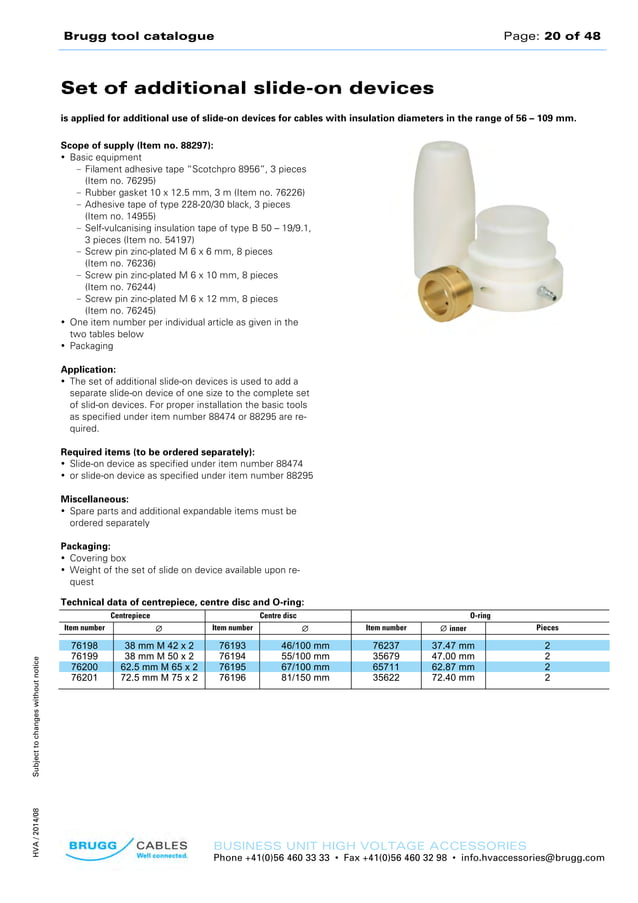 Brugg Cable Tools - High Voltage Cable Jointing Tools | PDF