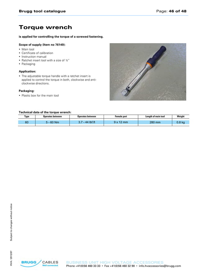 Brugg Cable Tools - High Voltage Cable Jointing Tools | PDF