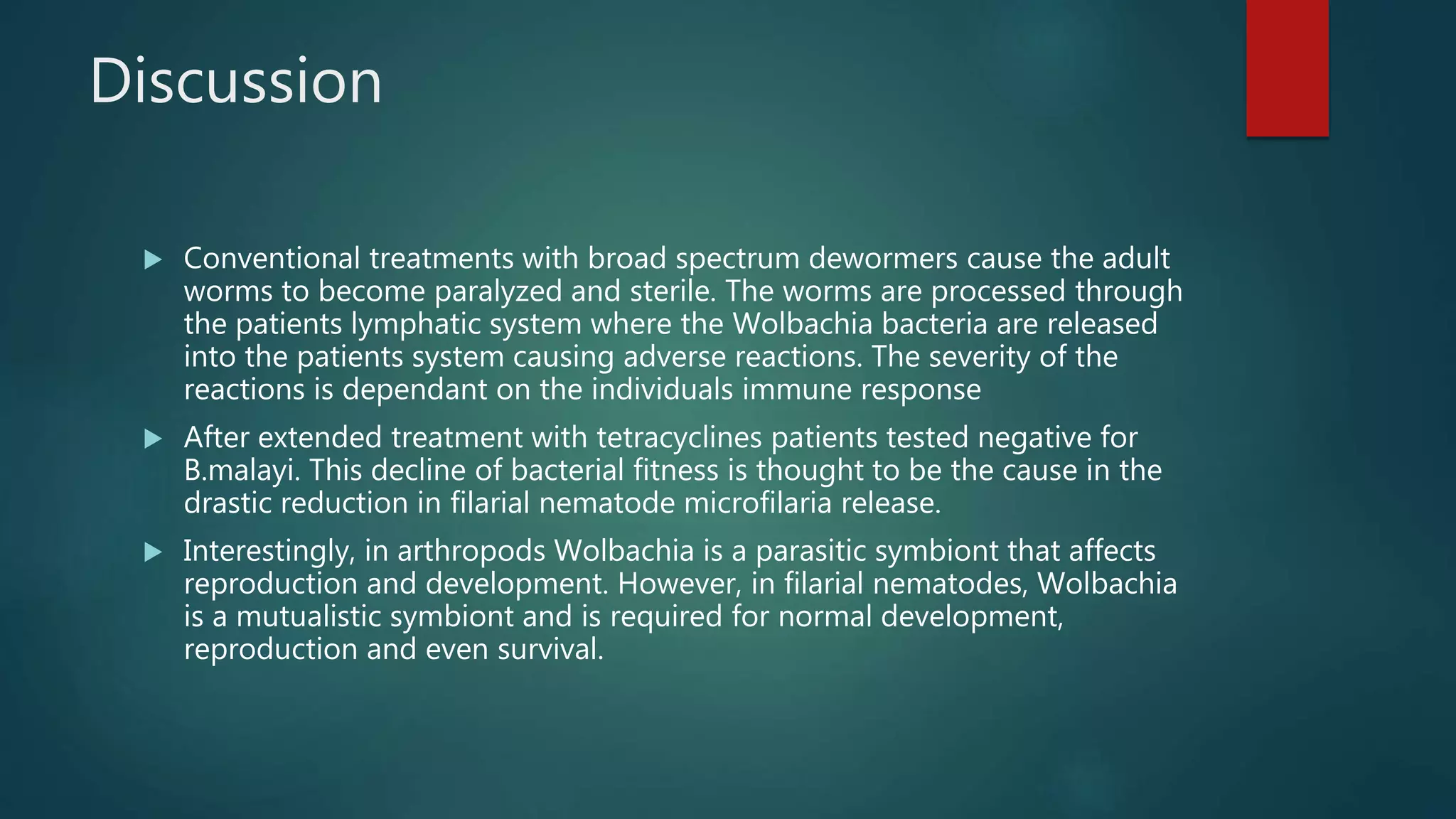 Brugia malayi and the gram negative endosymbiotic bacteria, | PPTX