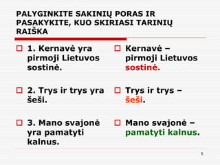 Brūkšnys tarp veiksnio ir tarinio | PPT