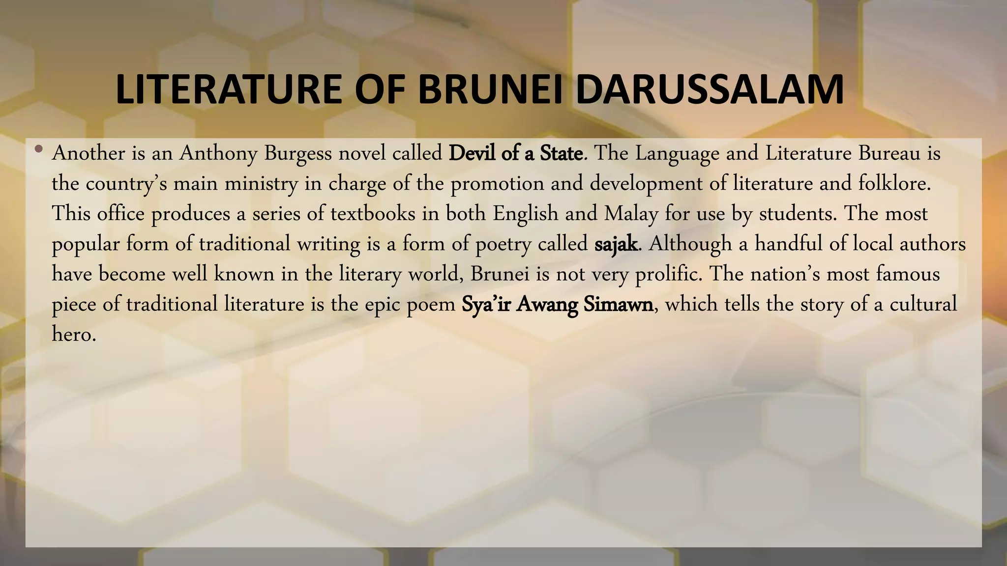 Brunei Darussalam Languages & Literature | PPTX