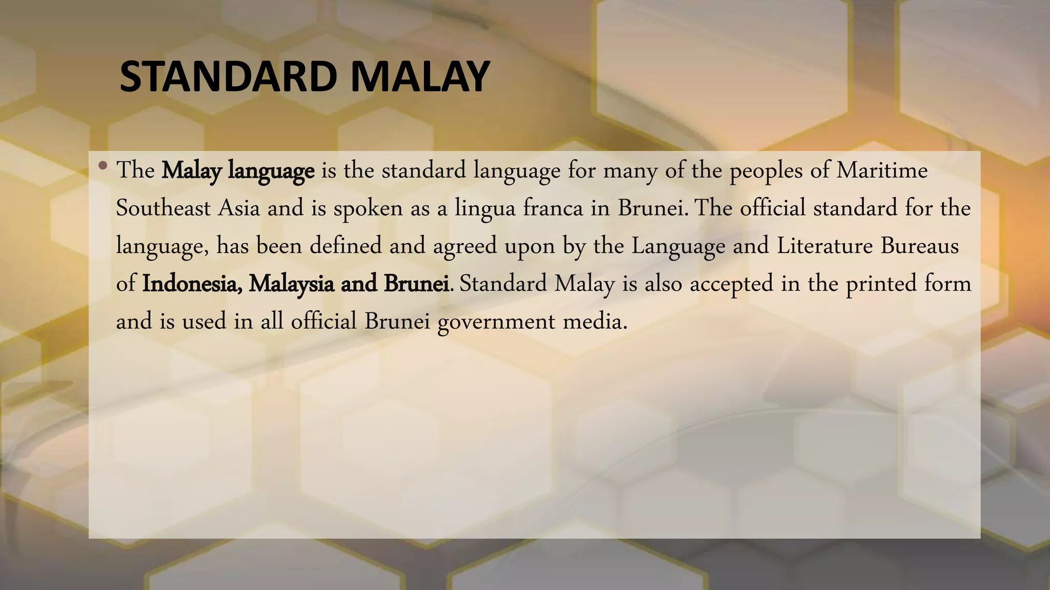 Brunei Darussalam Languages & Literature | PPTX