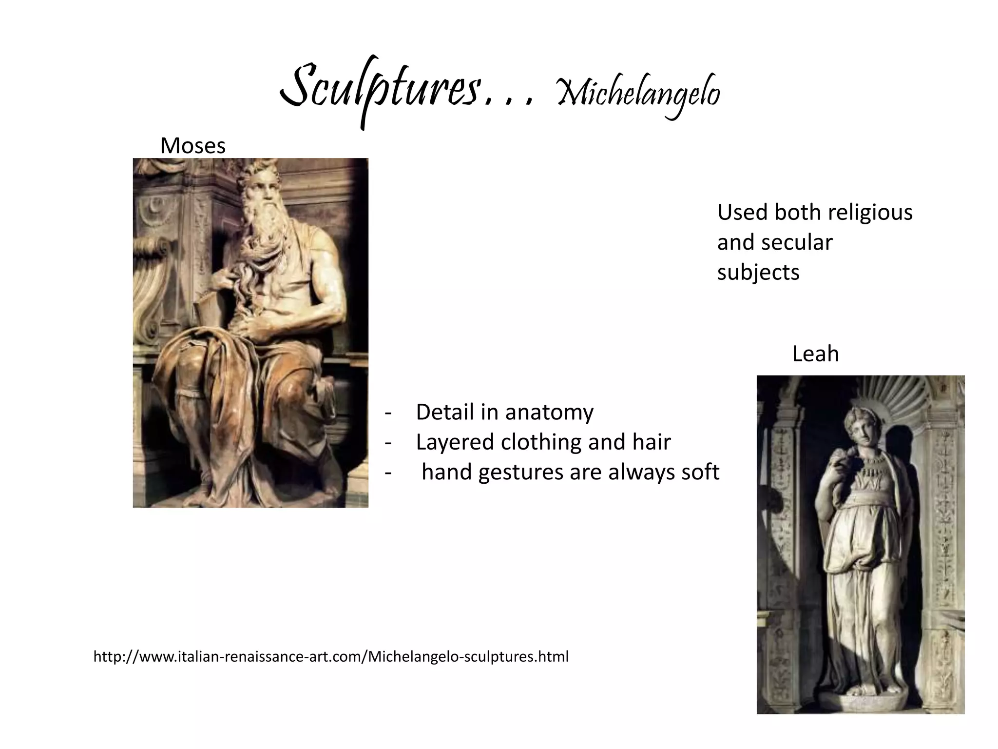 Renaissance Artists; Brunelleschi and Michelangelo | PPTX