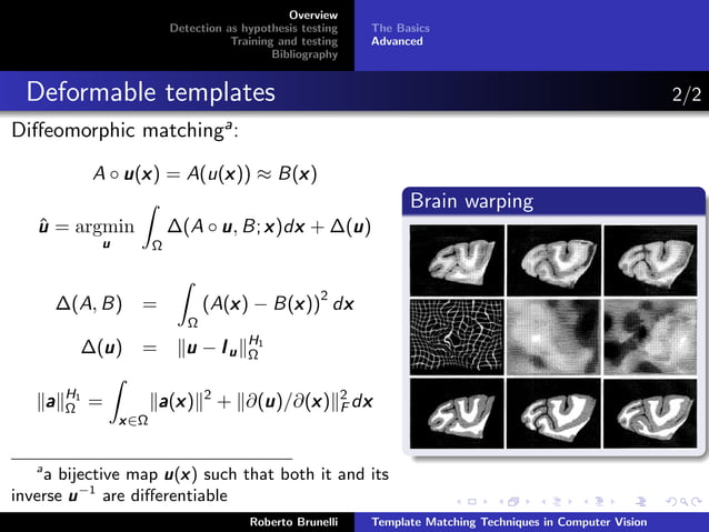 Brunelli 2008: template matching techniques in computer vision | PPT