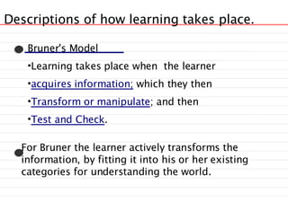 Bruner and Skinner - what are the differences? | PPT