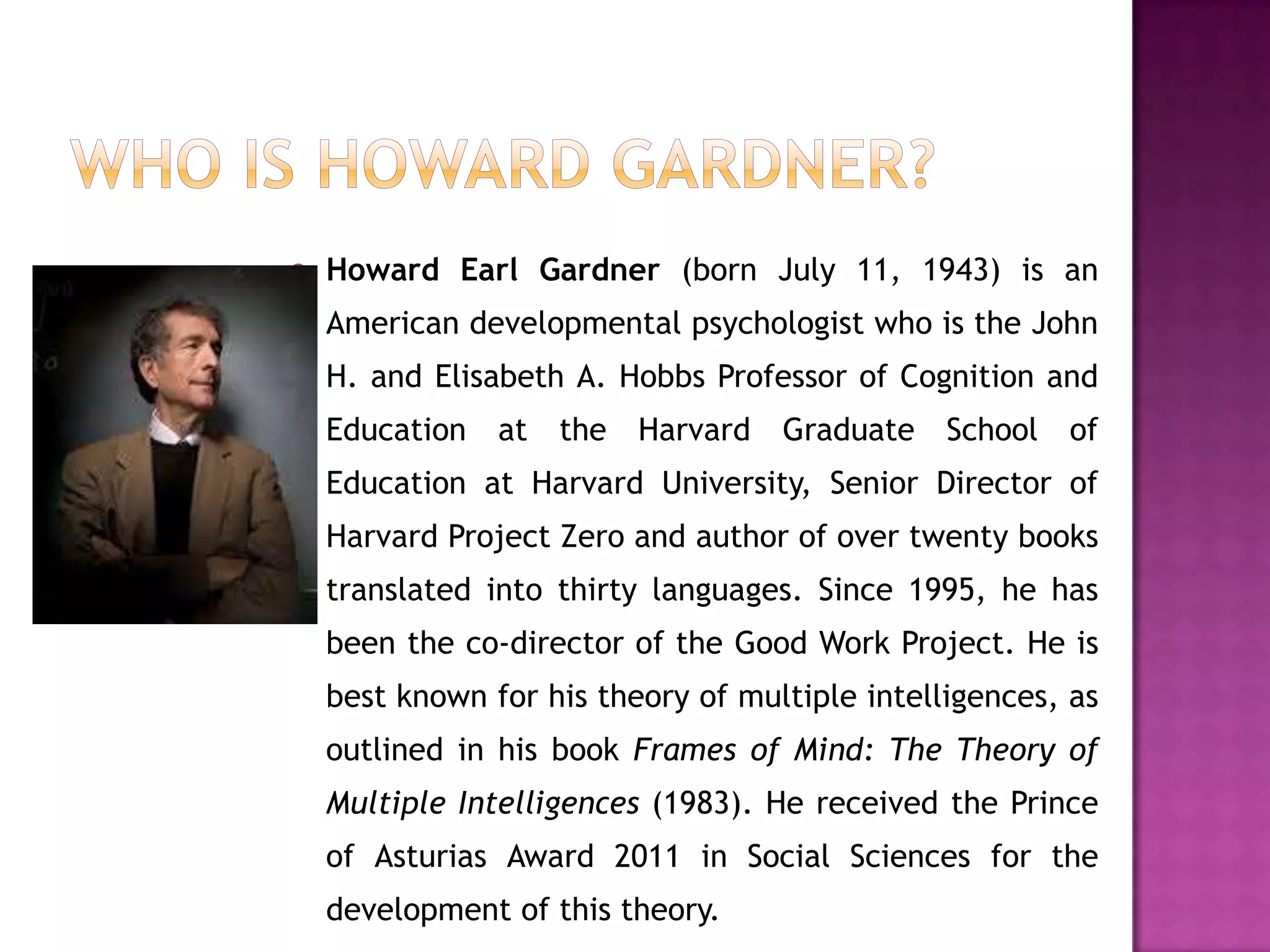 Bruner’s and gardner’s theories of childhood | PPTX