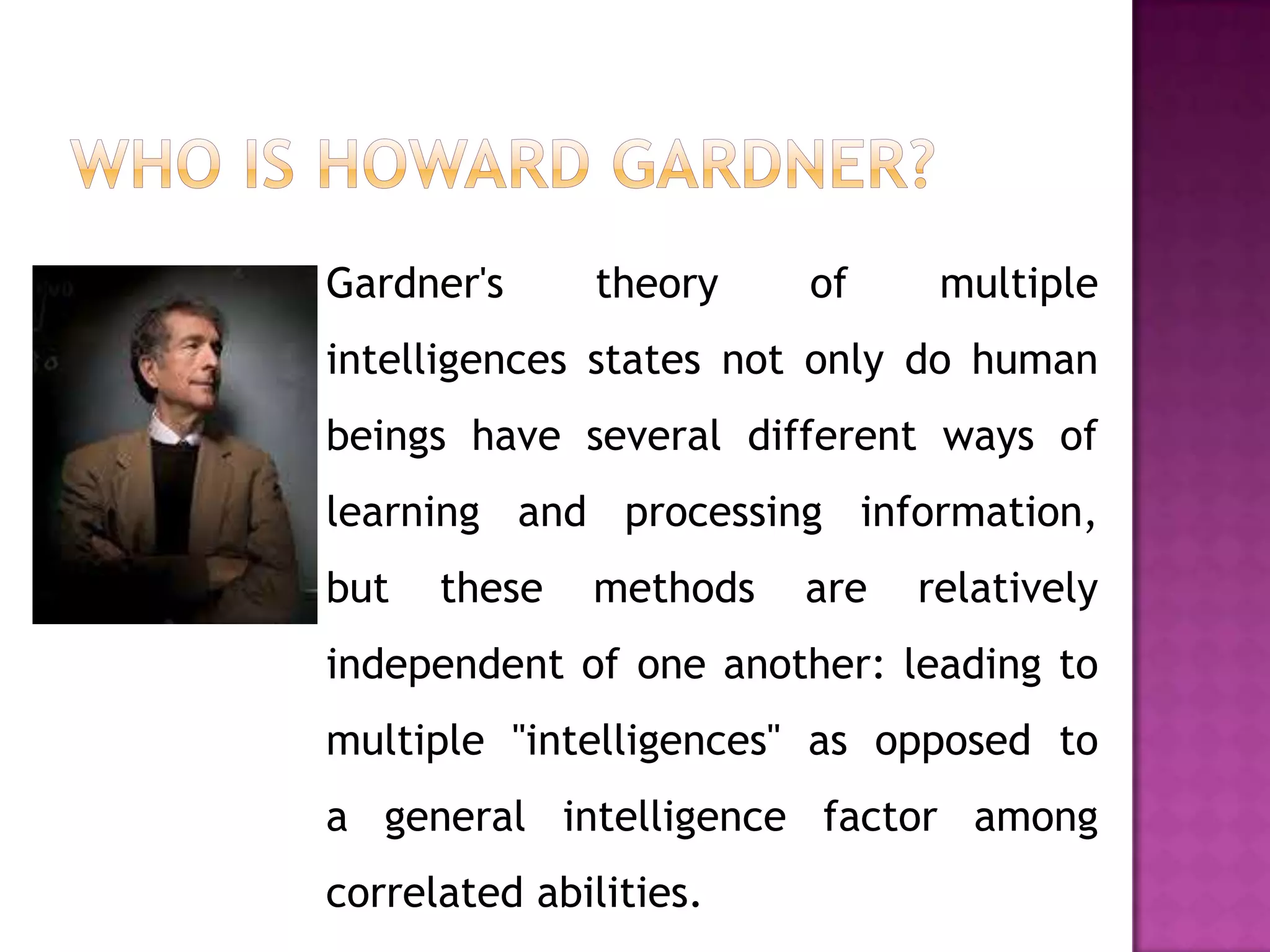 Bruner’s and gardner’s theories of childhood | PPTX