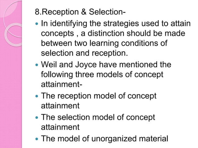 Bruner’s concept attainment model | PPTX