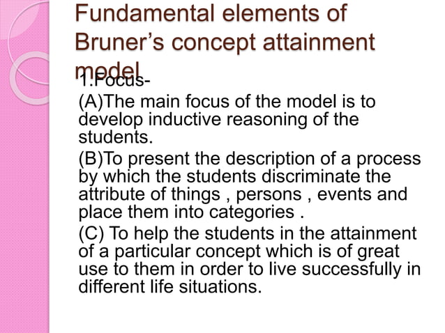 Bruner’s concept attainment model | PPTX