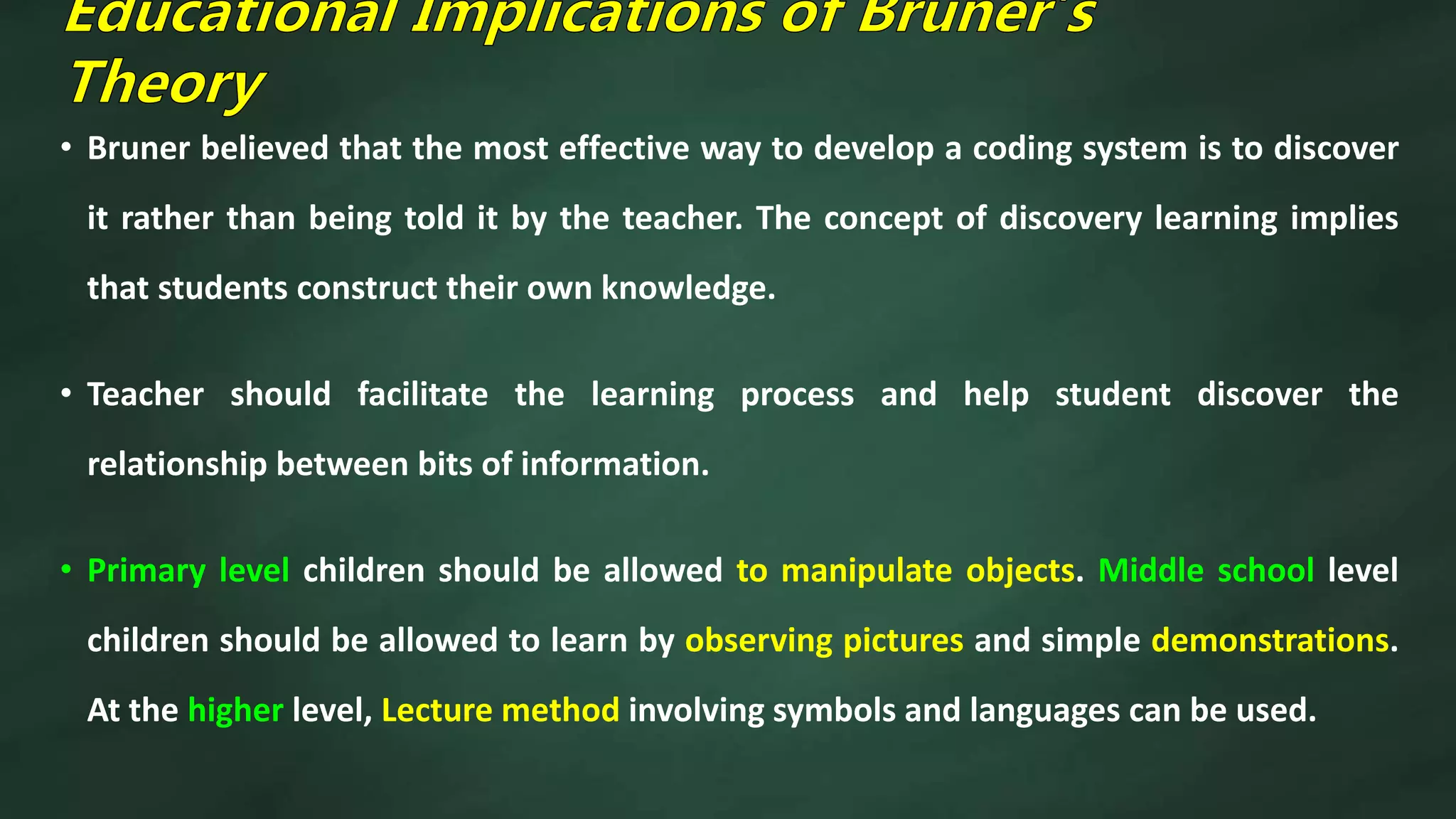 Bruner's modes of cognitive development | PPTX