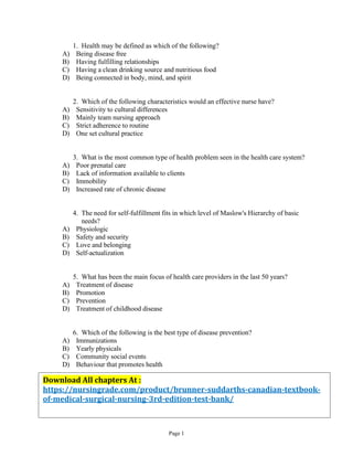 Brunner & Suddarth's Canadian Textbook of Medical-Surgical Nursing ...