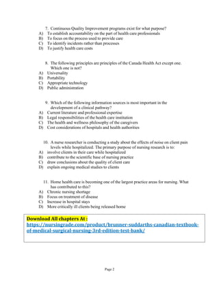 Brunner & Suddarth's Canadian Textbook of Medical-Surgical Nursing ...