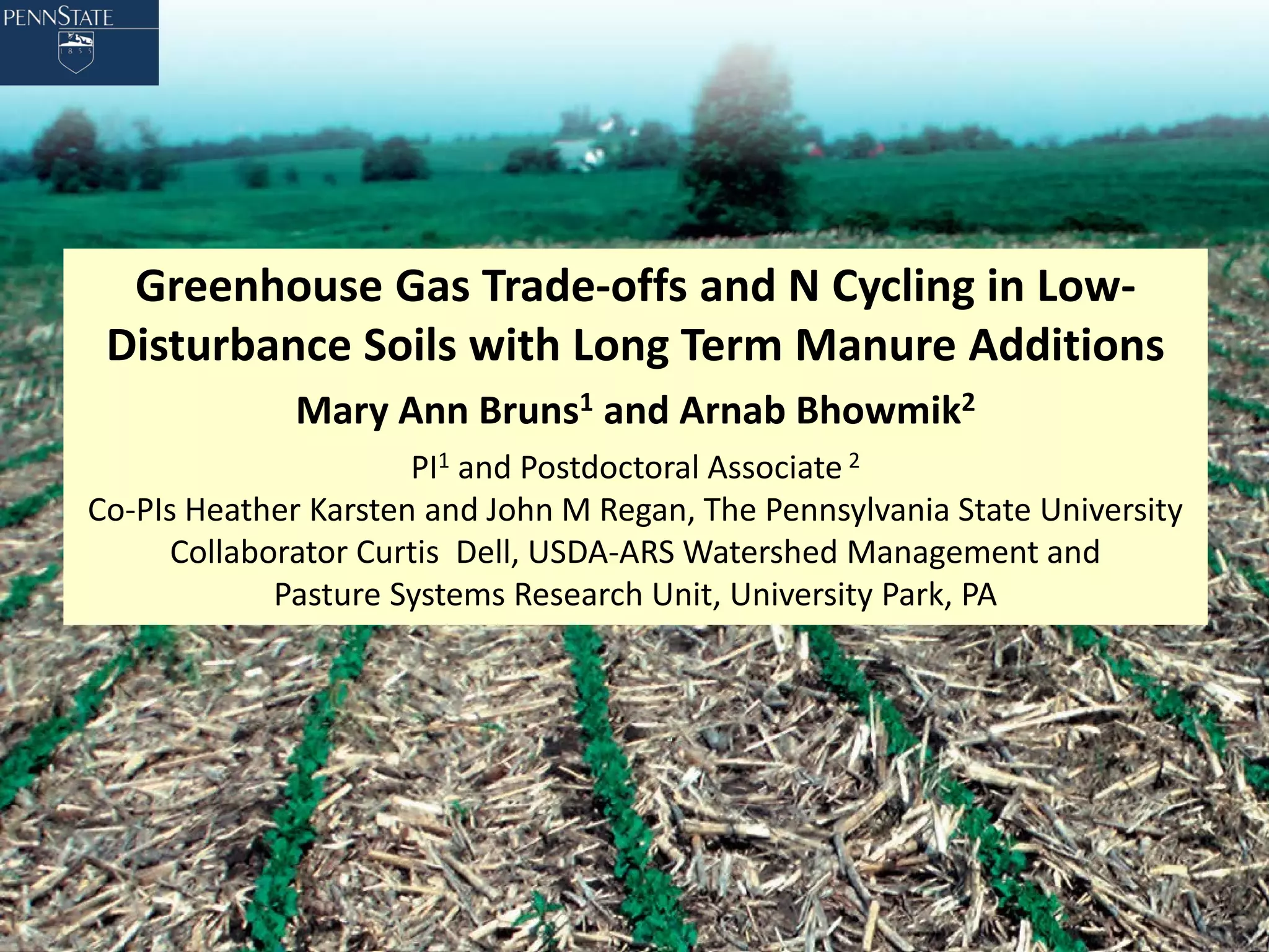 Greenhouse gas trade-offs and N cycling in low-disturbance soils with ...