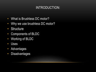 Brushless DC motor CIIT Abbottabad | PPT