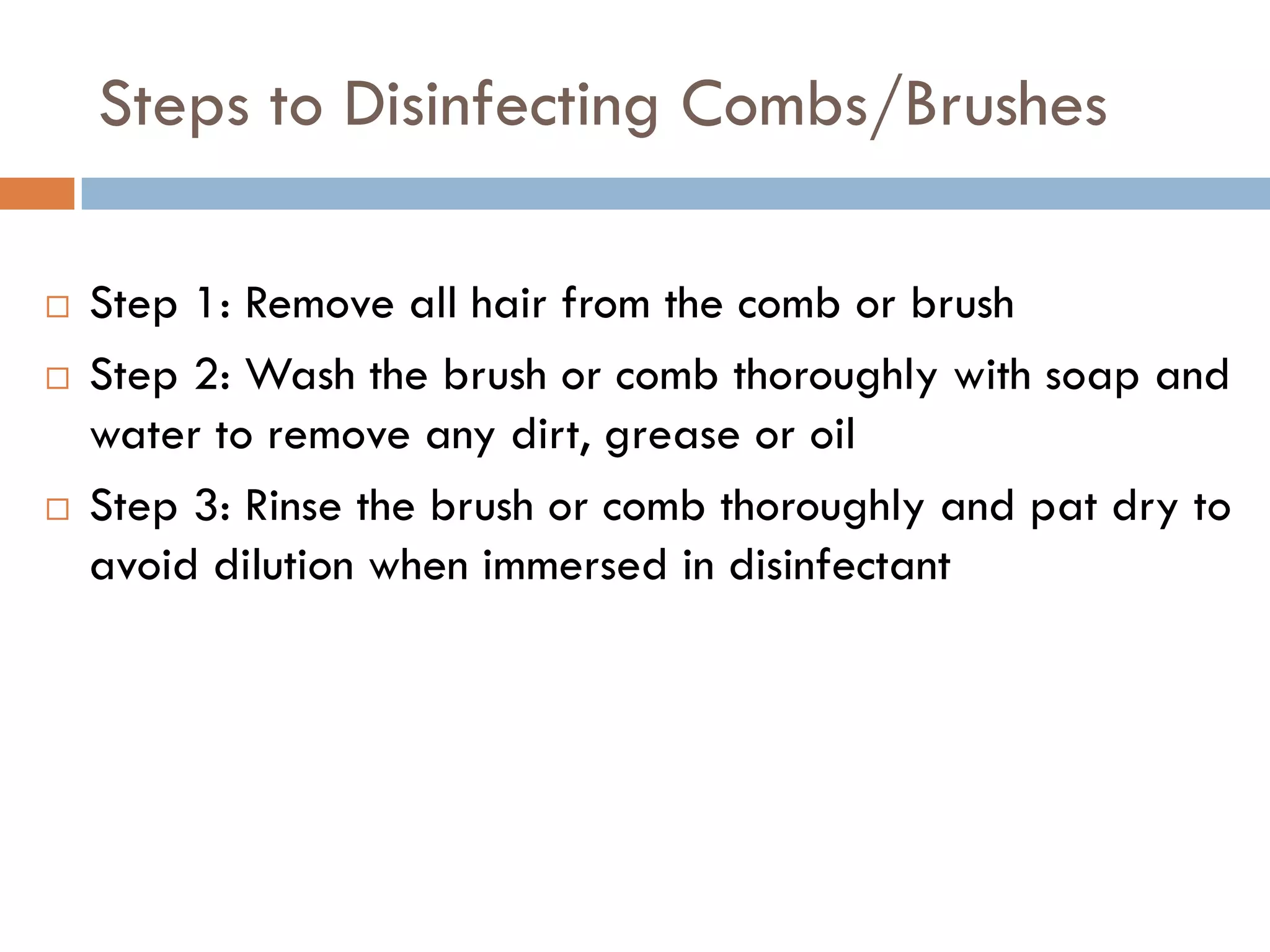 Brush or comb disinfection procedures | PDF