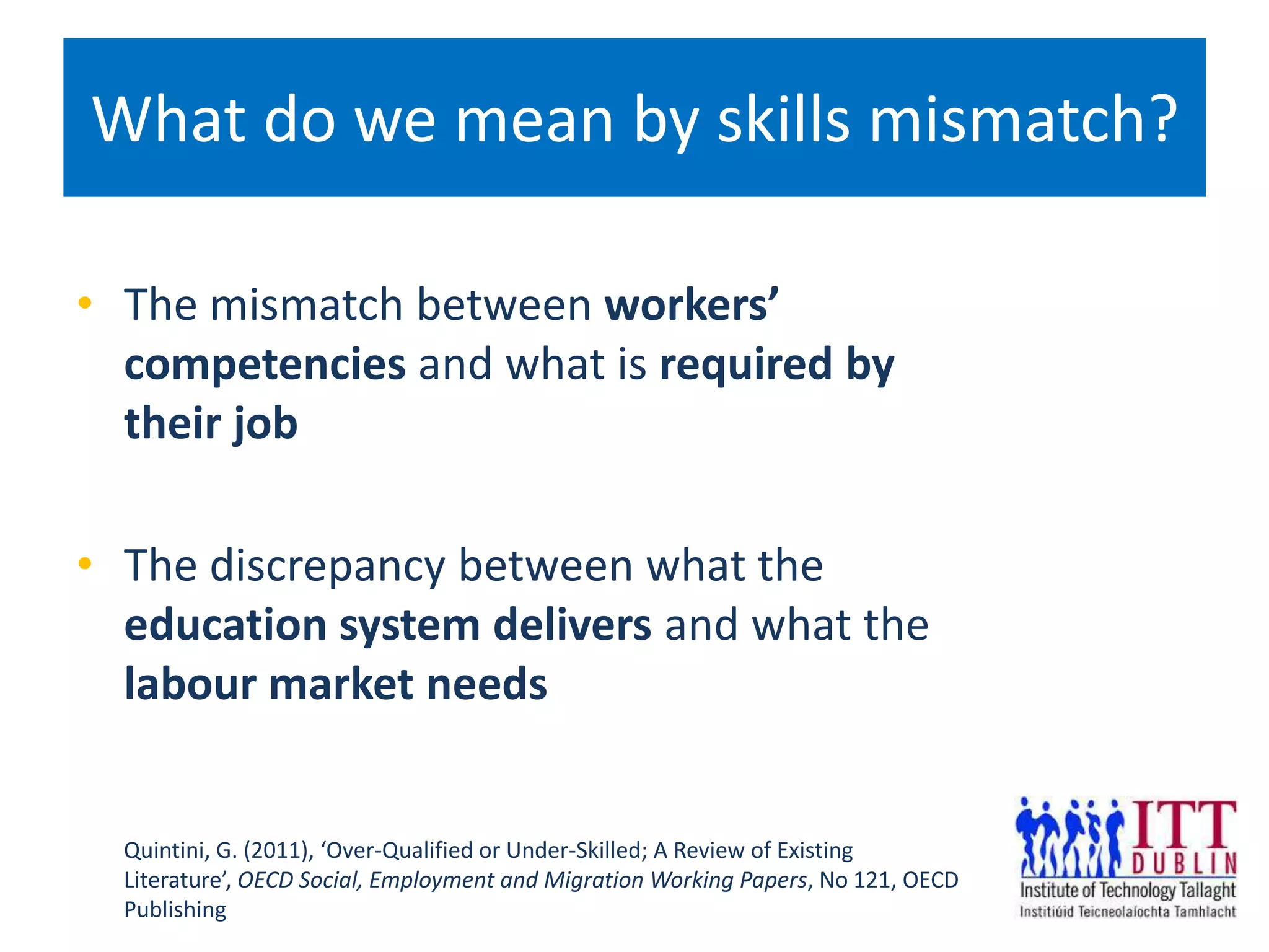 Tackling the skills mismatch through education and training | PPT ...