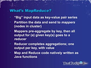 Microsoft's Big Play for Big Data- Visual Studio Live! NY 2012 | PPT