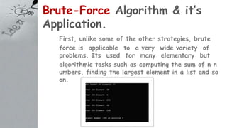 Bruteforce algorithm | PPTX