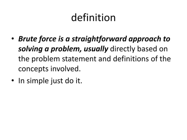 Brute force method | PPT