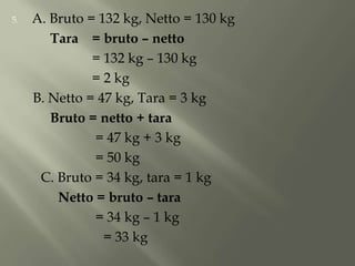 Bruto, Netto dan Tara | PPTX