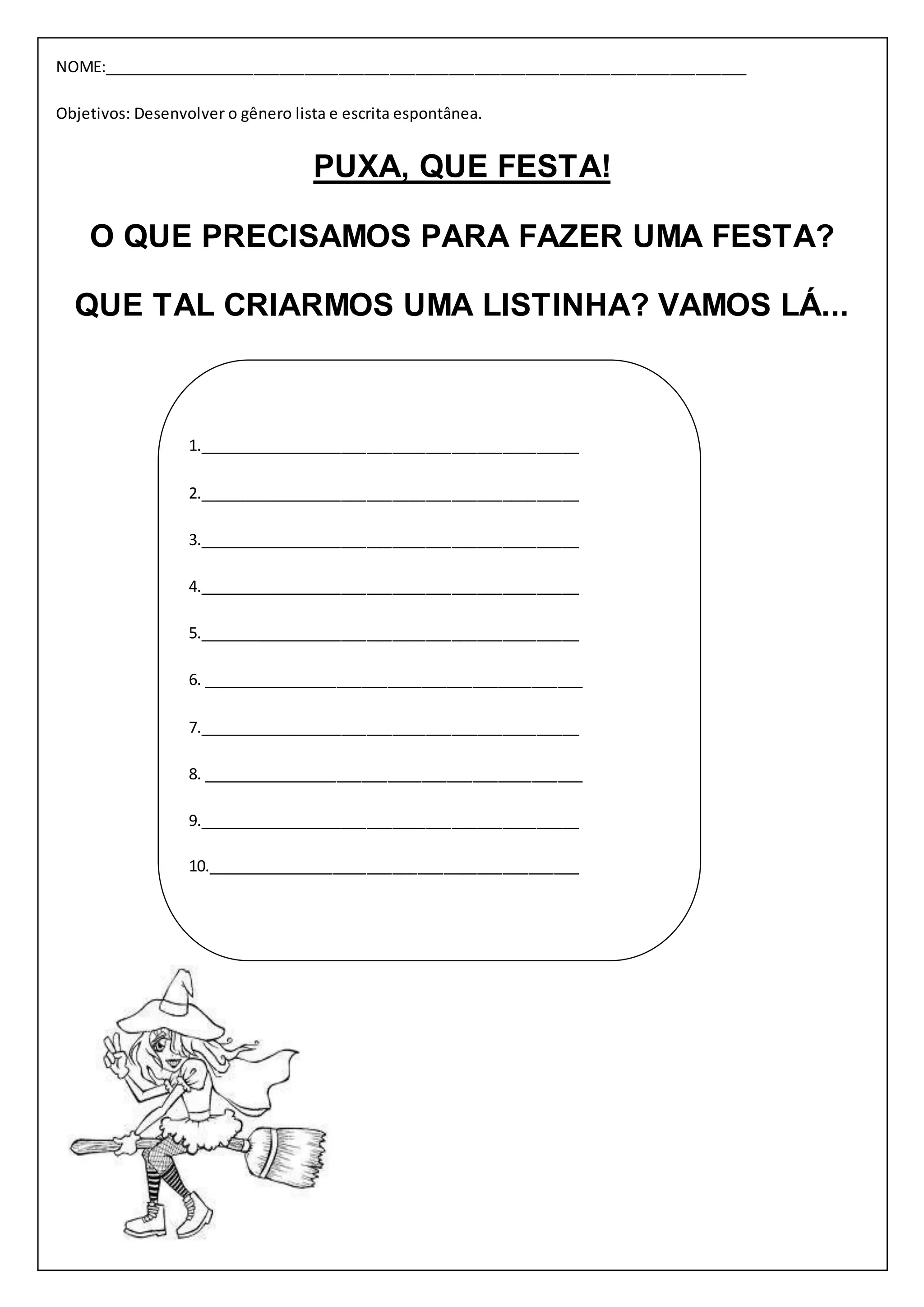 Sequência Didática - Bruxa,bruxa venha a minha festa | DOCX