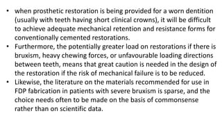 Bruxism and its prosthetic treatment: a critical review | PPTX