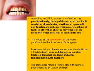 Bruxism and its management | PPTX