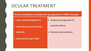 Branch retinal vein occlusion (BRVO) | PPTX
