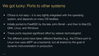 DTrace at 21: Reflections on Fully-grown Software by Bryan Cantrill | PPT