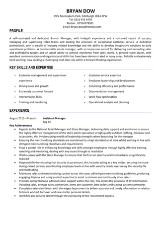 Bryan dow updated cv | DOC