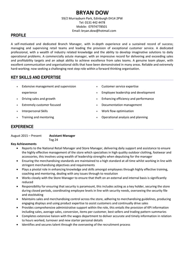 Bryan dow updated cv | PDF