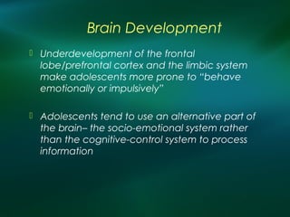 Adolescent Development: A Setup for Addiction | PPT