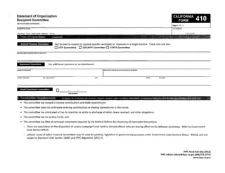 Bryan Parker FPPC Form 410 | PDF | Elections | Politics