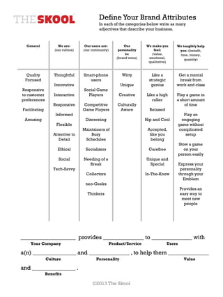 Bryant EoC Start Me Up Brand Attributes & User Profiles | PDF